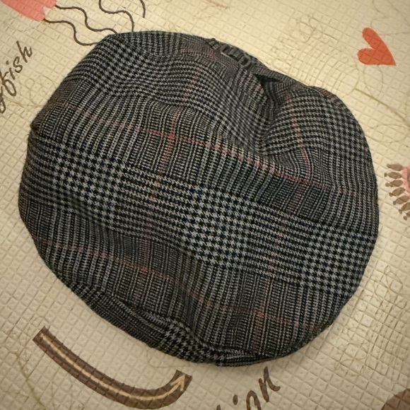 Janie and Jack | Accessories | Black Gray Red Checkered Beret Hat ...